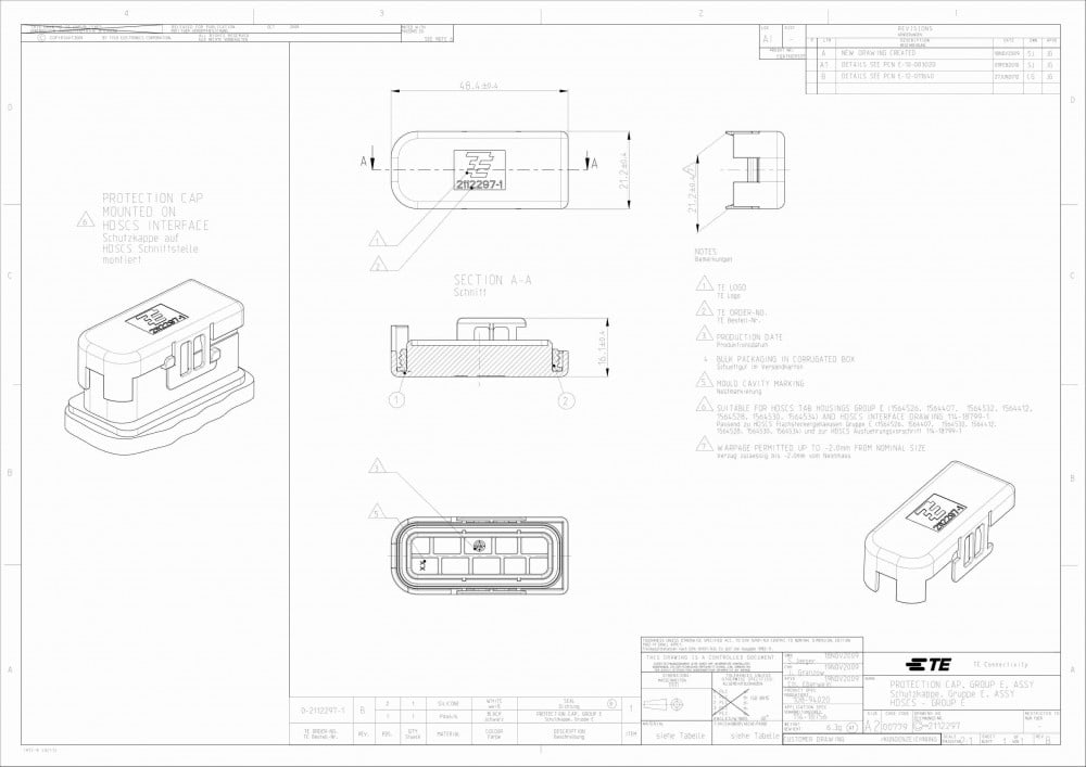 TE Connectivity 2112297-1 technical drawing preview
