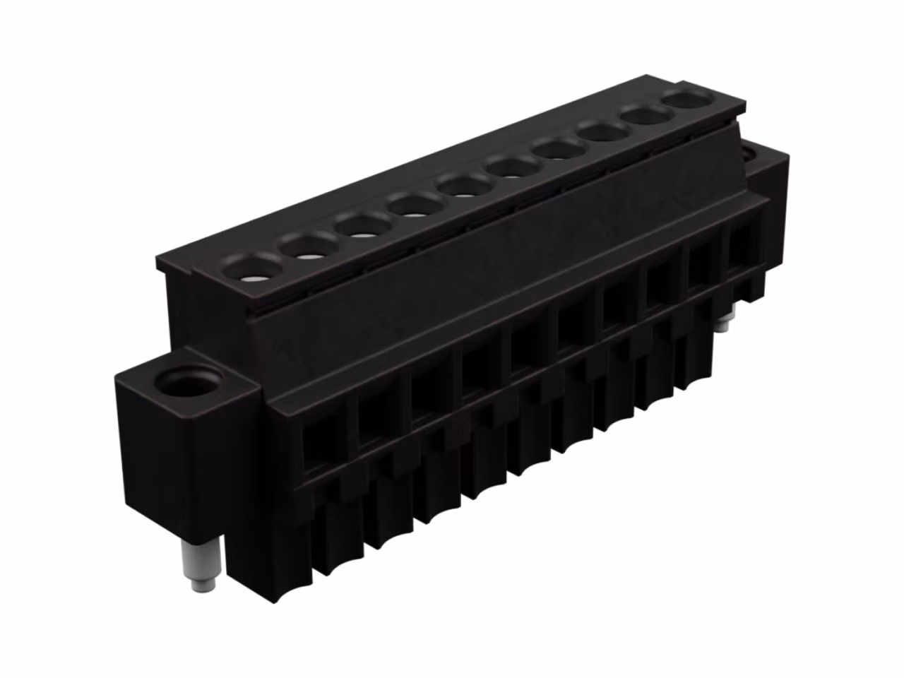 3.81mm Pitch Eurostyle Vertical Plug, with Retention Screws and Standard Imprinting, Rear Wire Entry, Gold (Au) Plated, Black, 10 Circuits for sale