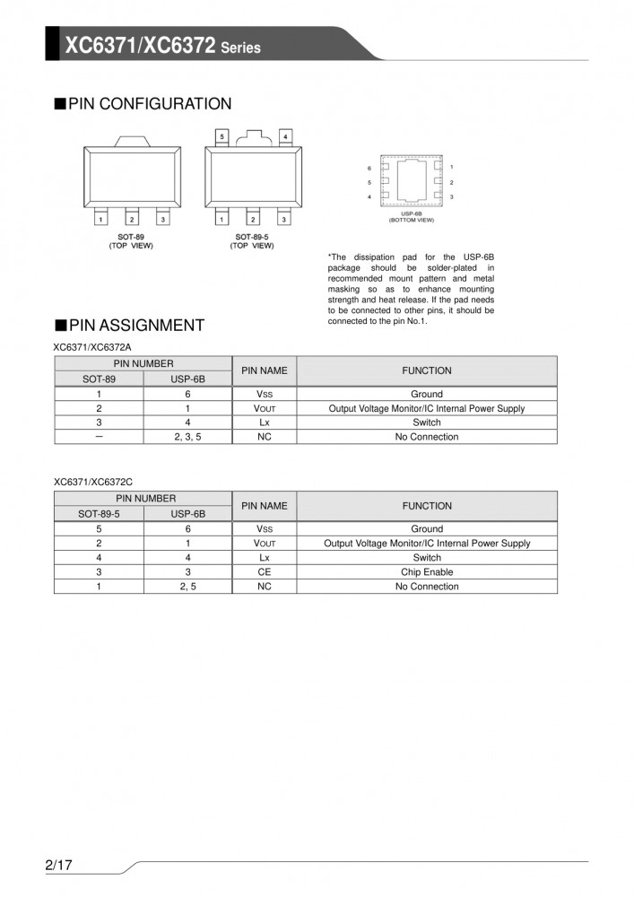 XC6371A350PR datasheet page 2