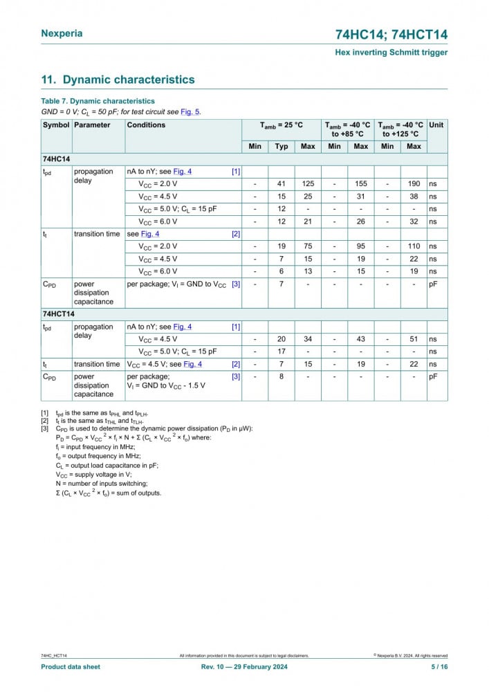 74HC14D,653 datasheet page 5