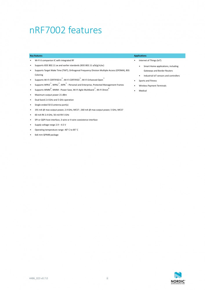 nRF7002 document page 2