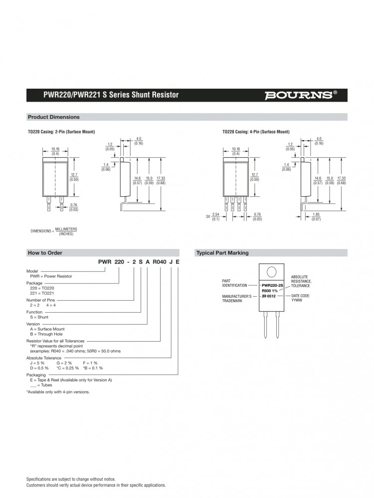 PWR220 series datasheet page 3