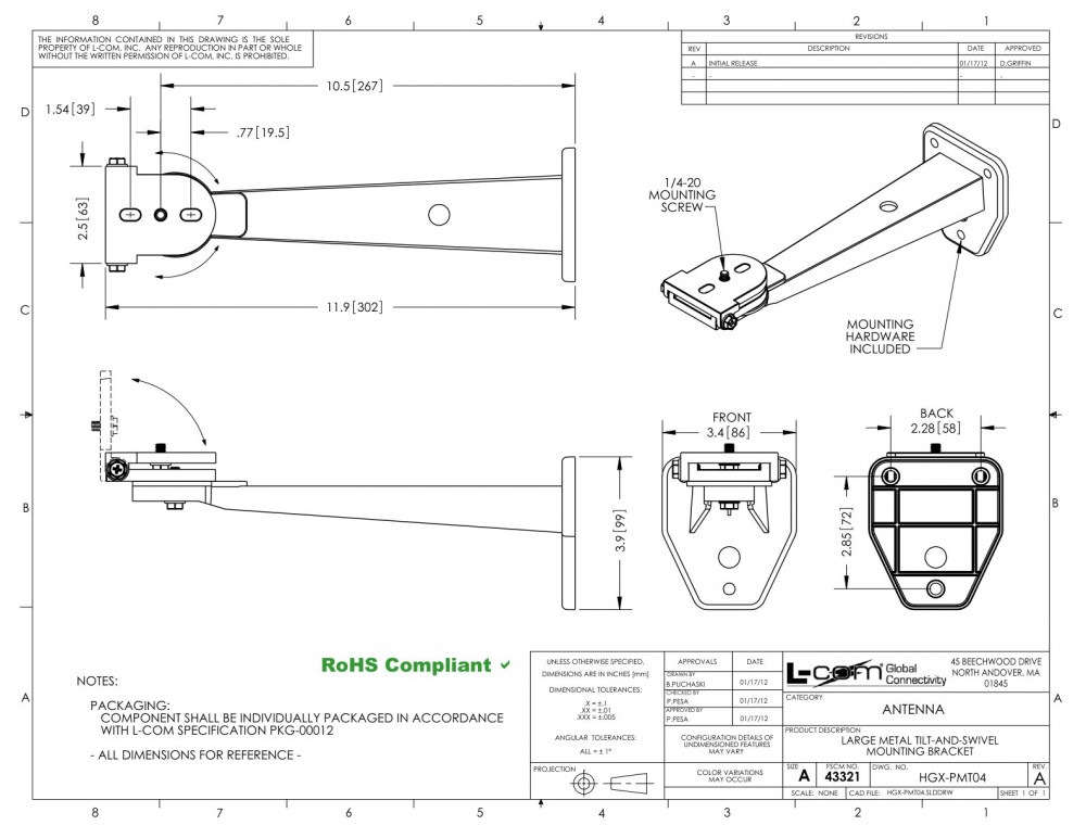 HGX-PMT04 technical drawing and product documentation