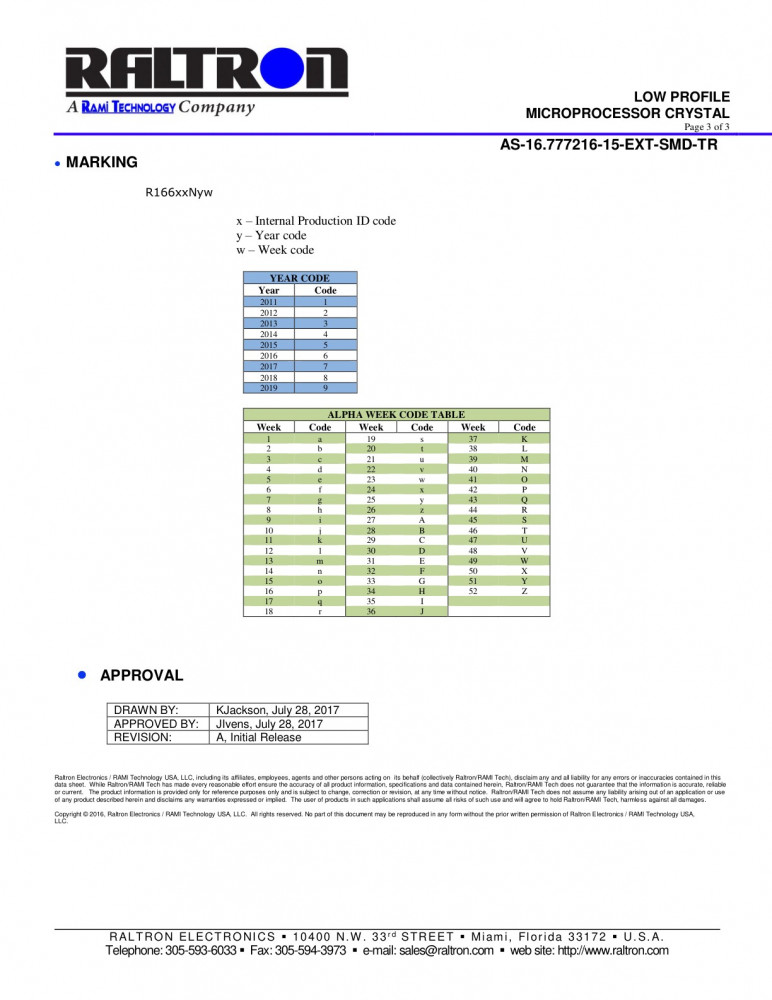 Raltron AS-16.777216-15-EXT-SMD-TR datasheet page 3