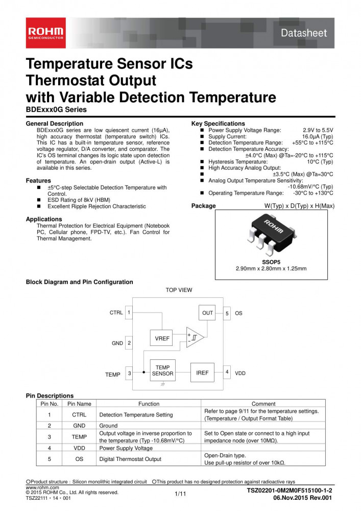 BDE0600G-TR datasheet page 1