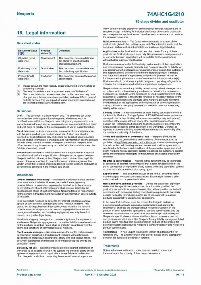 74AHC1G4210 datasheet page 10