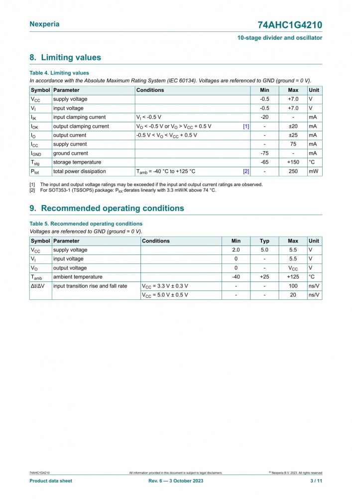 74AHC1G4210 datasheet page 3