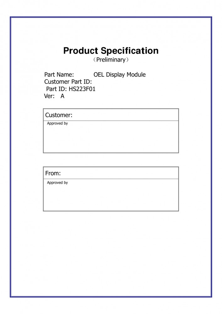 HS223F01 specification page 1