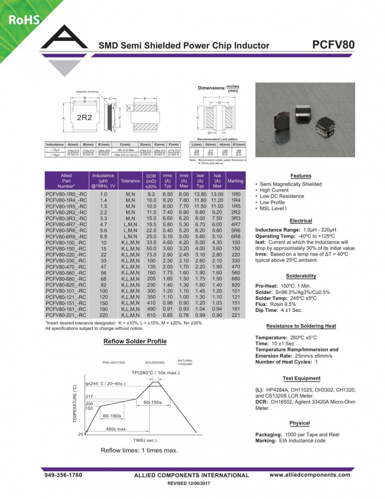 PCFV80 series technical document, page 1