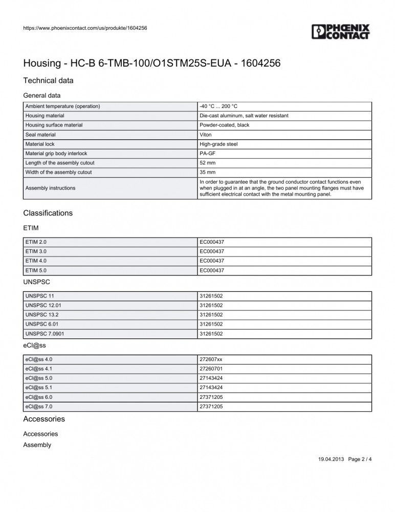 Phoenix Contact 1604256 product document page 2