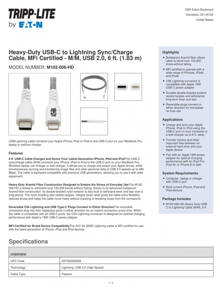 M102-006-HD technical document page 1
