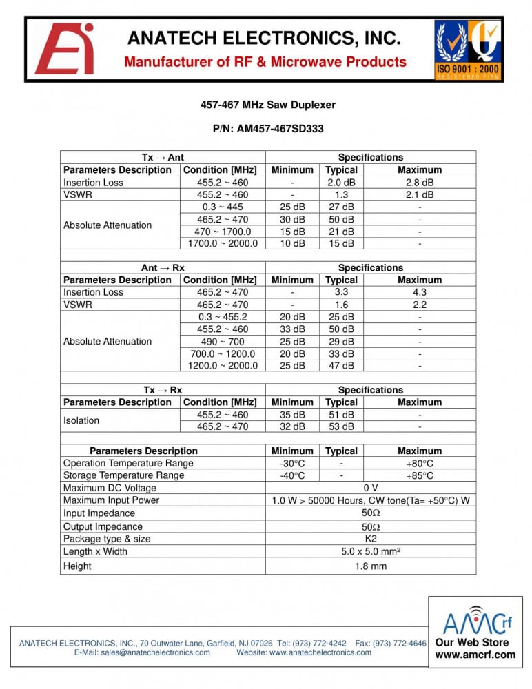 AM457-467SD333 datasheet page 1