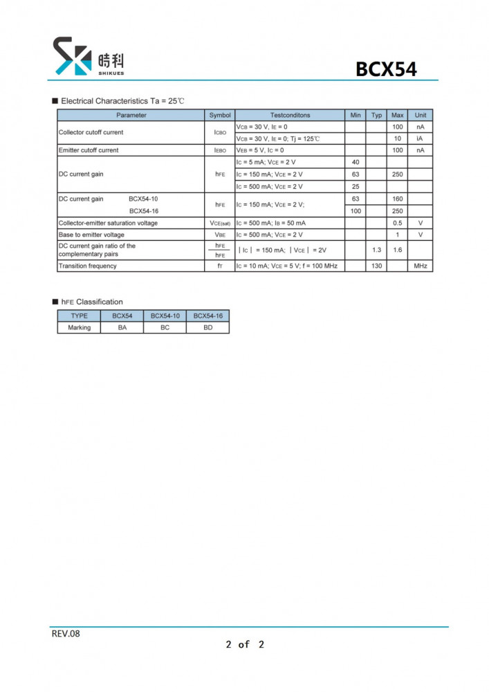 BCX54-16 datasheet page 2