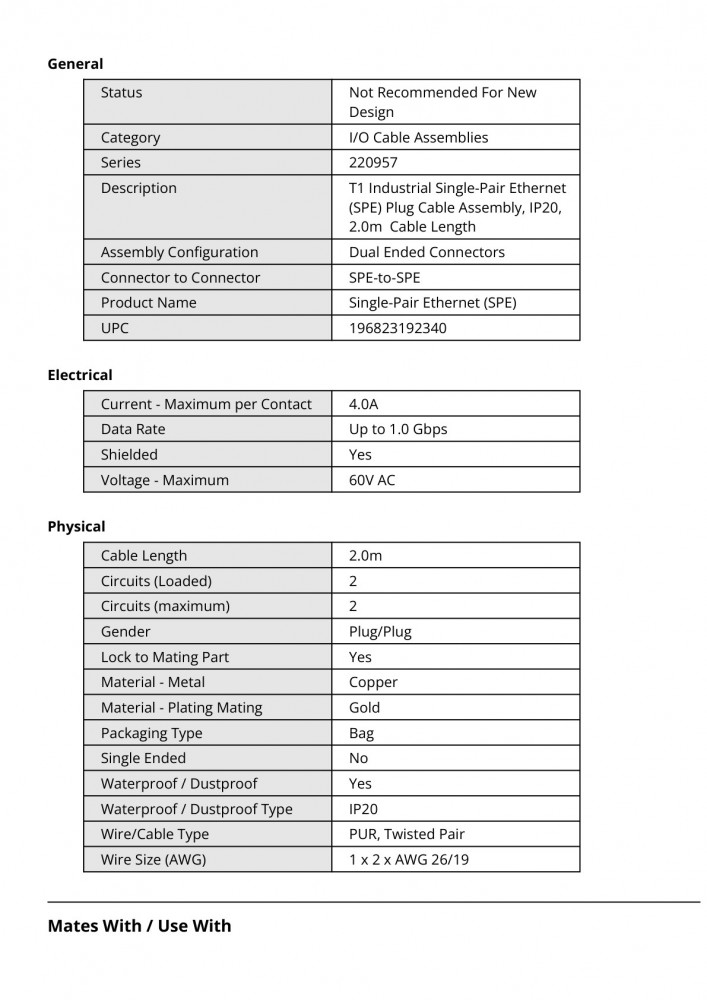 MOLEX 2209570106 technical drawing, page 2