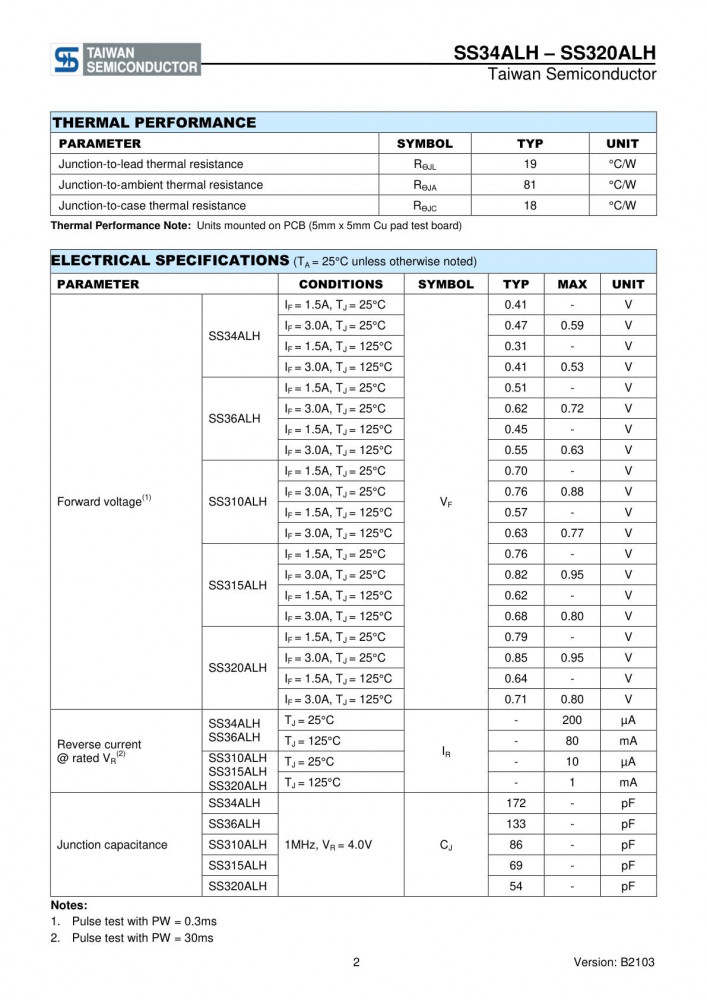 SS315ALH datasheet page 2