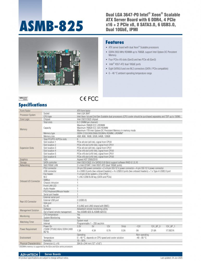 ASMB-825 product documentation page 1