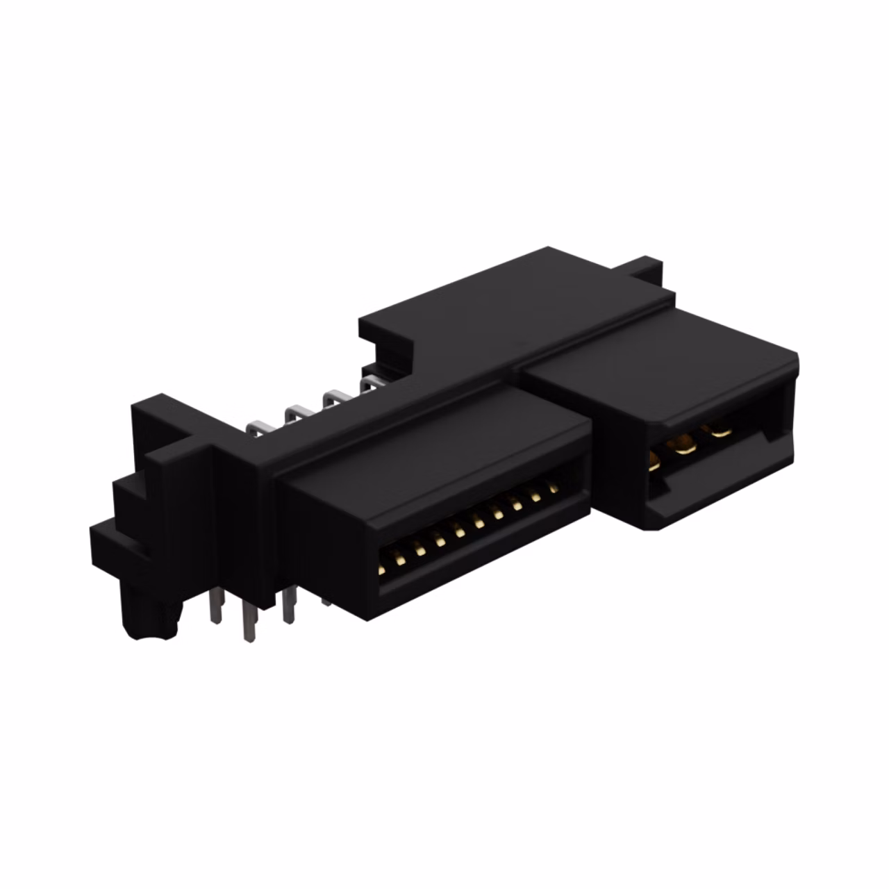 EXTreme LPHPower Receptacle Header, Right-Angle, 2 Power Contacts, 20 Signal Contacts, Select Gold (Au) Plating, for 3.18mm Thick PC Board, with Press-fit Plastic Pegs for sale