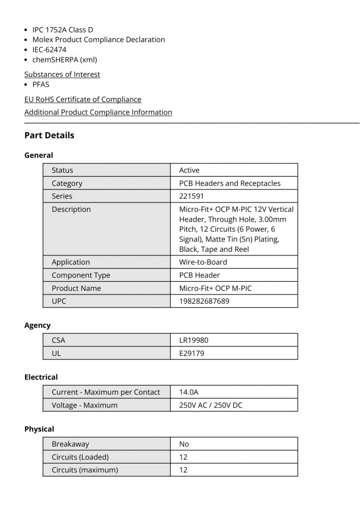 MOLEX 2215910061 technical document page 2