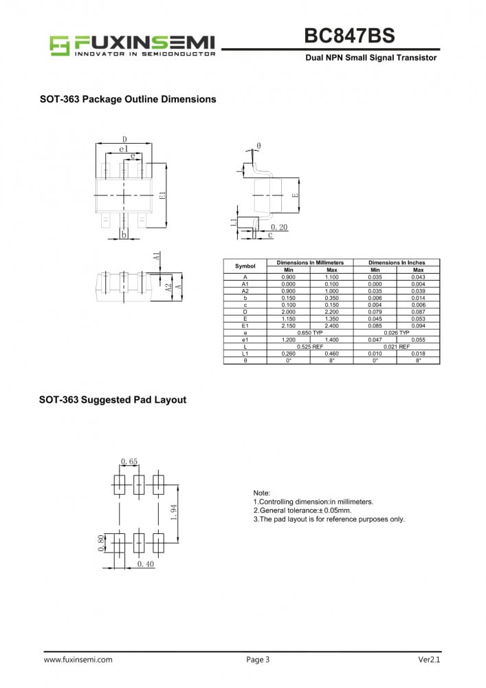 BC847BS package drawing page