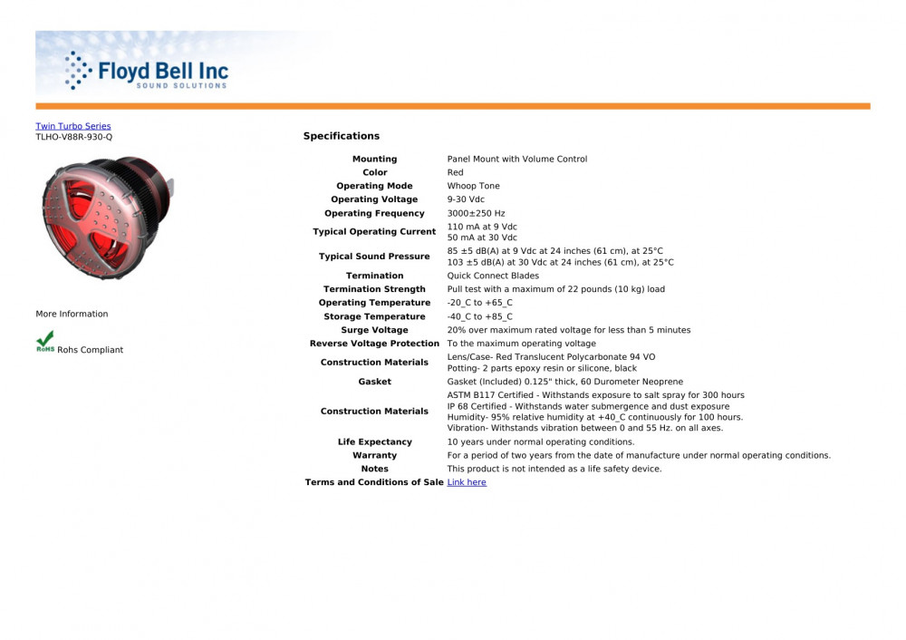 TLHO-V88R-930-Q product documentation page 1