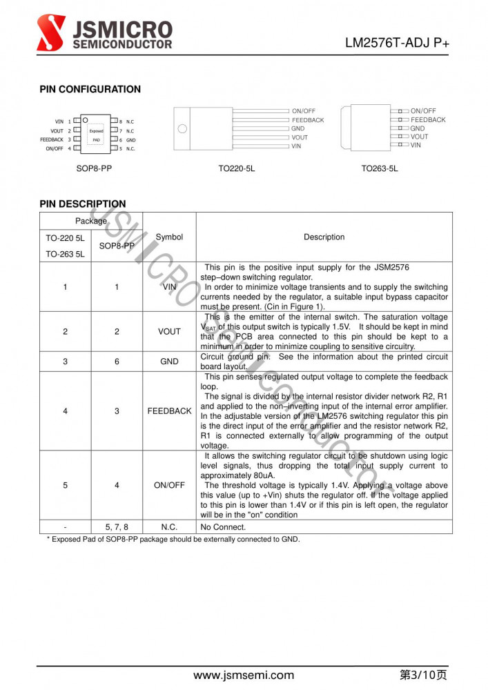 LM2576T-ADJ P+ datasheet page 3