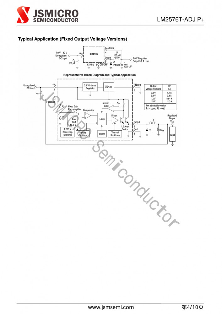 LM2576T-ADJ P+ datasheet page 4
