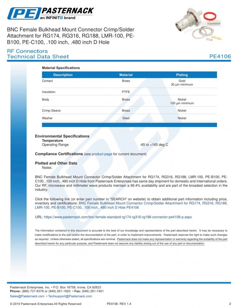 PE4106 technical datasheet page 2