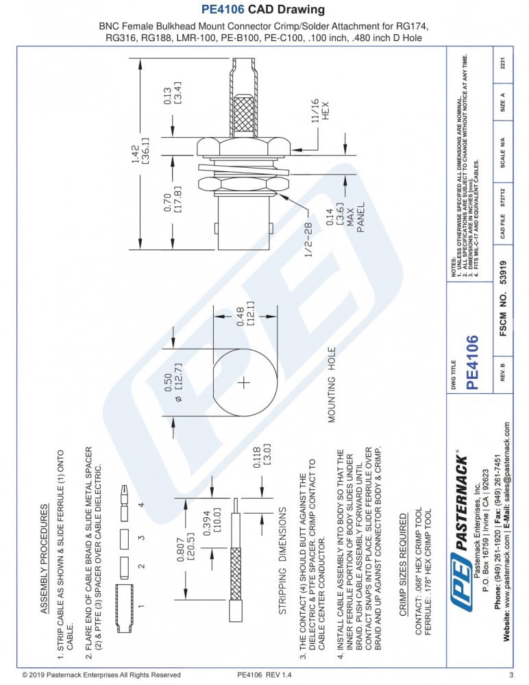 PE4106 technical datasheet page 3