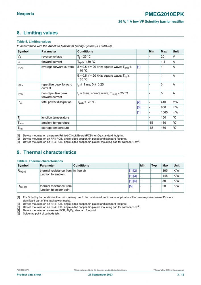 PMEG2010EPK datasheet page 3