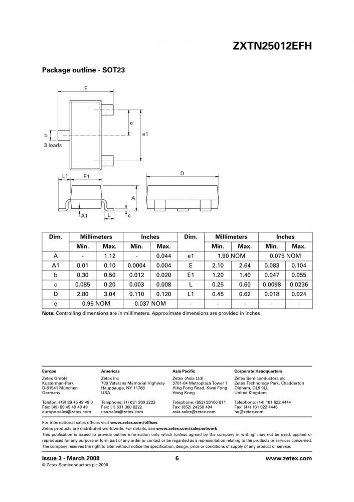 ZXTN25012EFH datasheet page 6