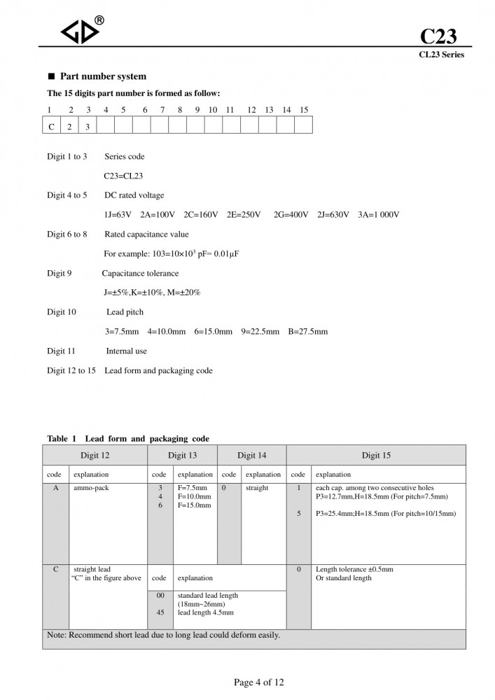 C233A474KBSC000 datasheet page 4