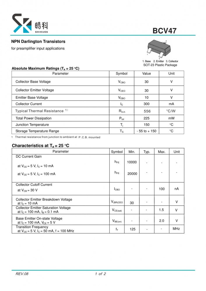 BCV47 datasheet page 1