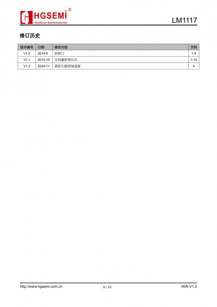 HGSEMI LM1117 datasheet page 9