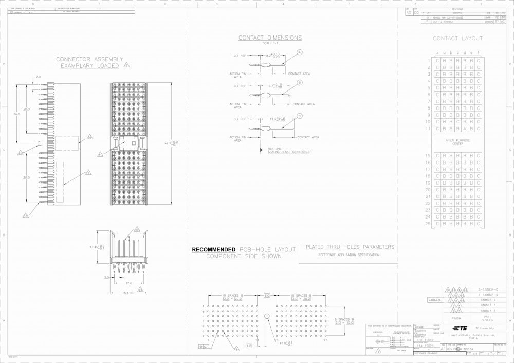 TE Connectivity 188834-1 drawing page 1