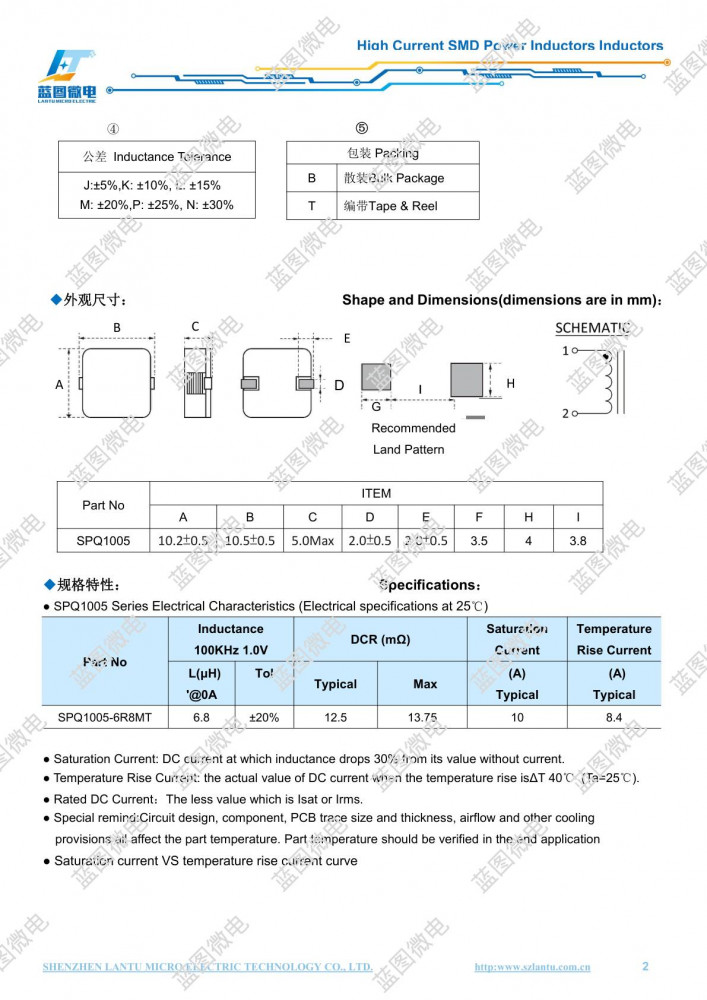 SPQ1005-6R8MT datasheet page 2