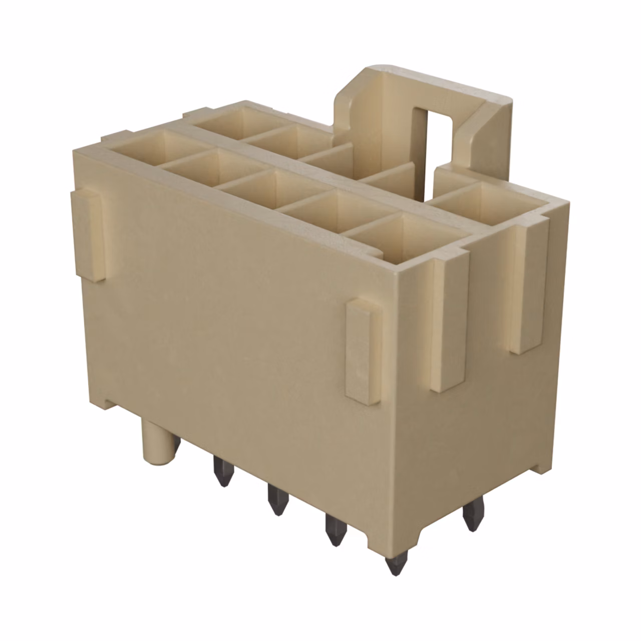 Ultra-Fit Vertical Header, 3.50mm Pitch, Dual Row, 10 Circuits, with Kinked Pins, 0.38µm Gold (Au) Plating, Natural, Glow-Wire Capable, Tray for sale