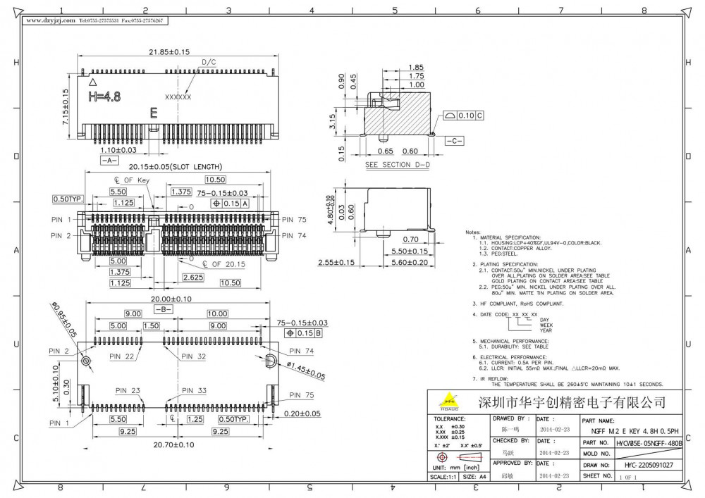 HOAUC HYCW35E-05NGFF-480B drawing page 1