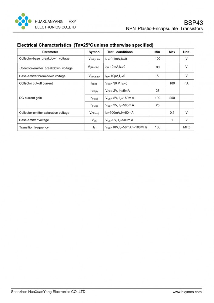 BSP43-HXY datasheet page 2