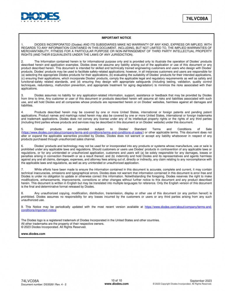 74LVC08AT14-13 datasheet page 10