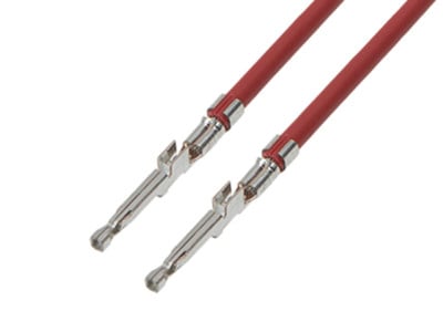 Pre-Crimped Lead iGrid Female-to-iGrid Female, Tin (Sn) Plating, 450.00mm Length, 22 AWG, Red