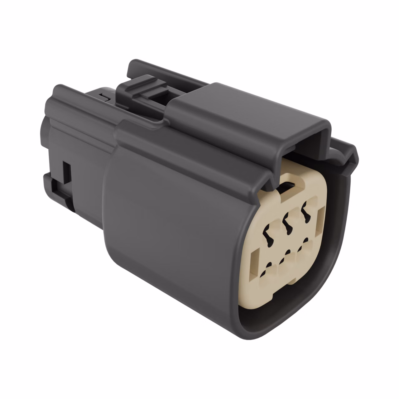 MX150 Mat-Sealed Female Connector Assembly, Dual Row, 6 Circuits, Keying Option C, without Connector Position Assurance, Dark Gray for sale