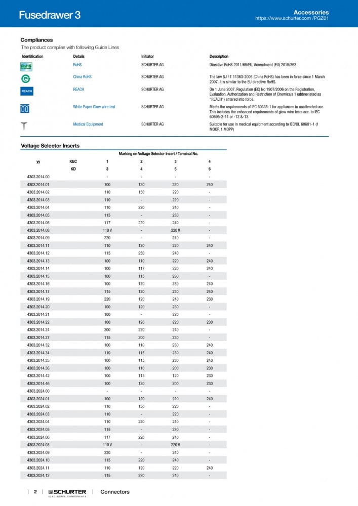SCHURTER 4303.2403 technical document page 2