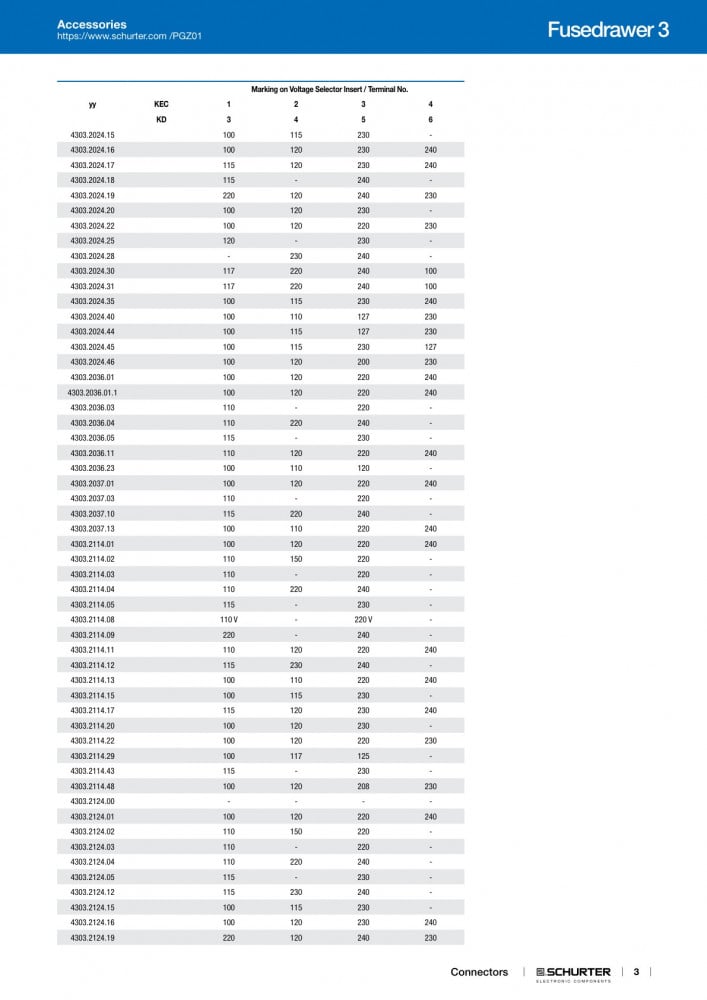 SCHURTER 4303.2403 technical document page 3