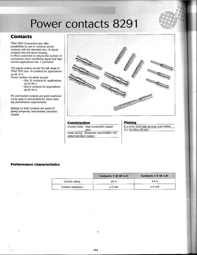 EATON 8291 power contacts technical documentation page 1