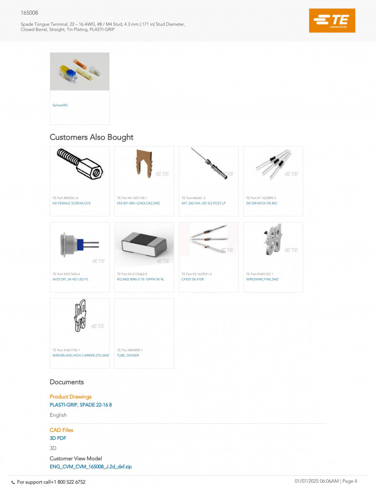 TE Connectivity 165008 technical document page 4