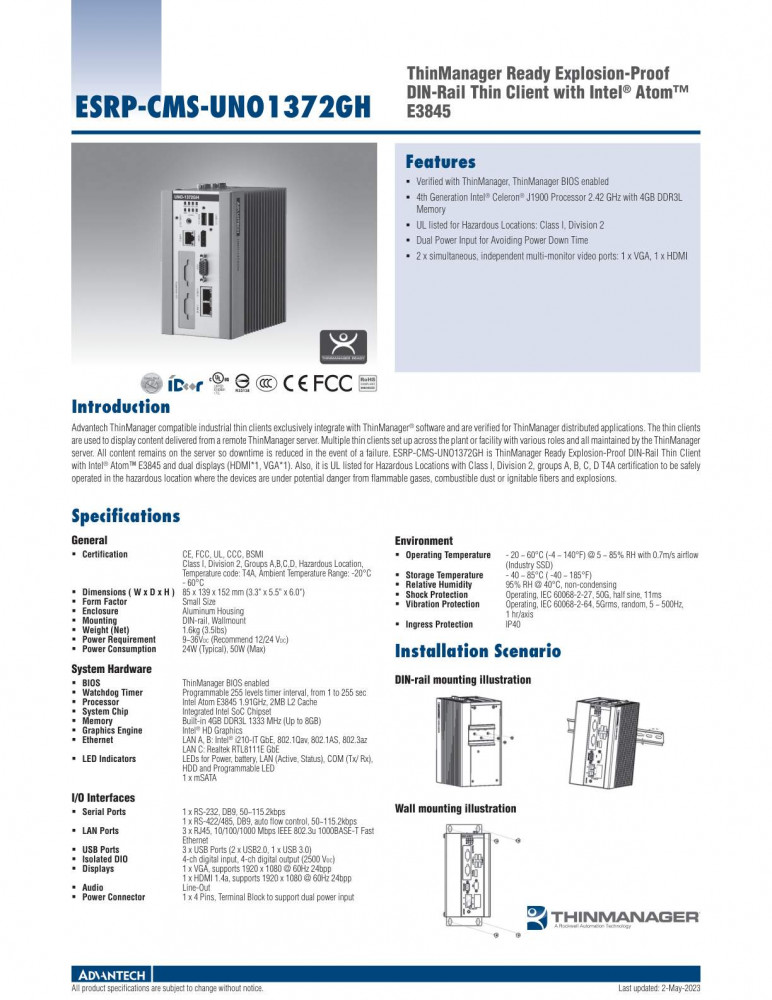 ESRP-CMS-UNO1372GH technical document, page 1
