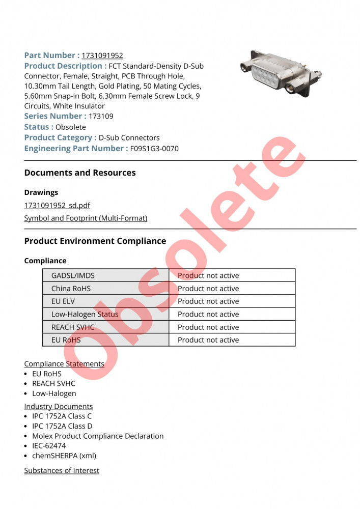 MOLEX 1731091952 drawing preview, page 1