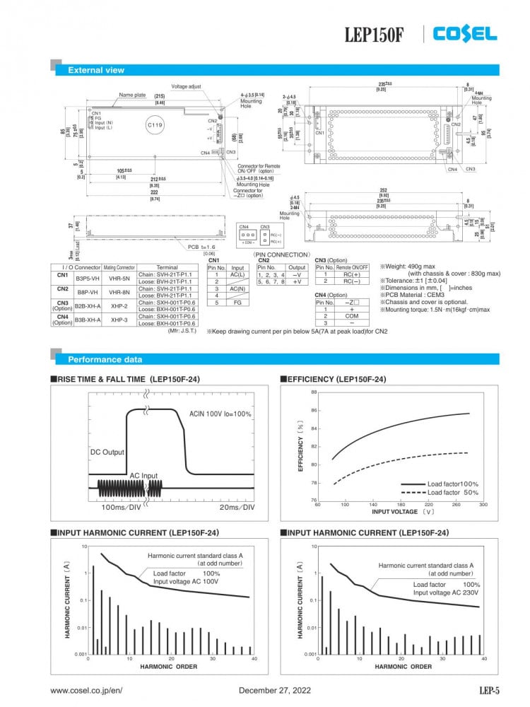 Cosel LEP series datasheet page 5