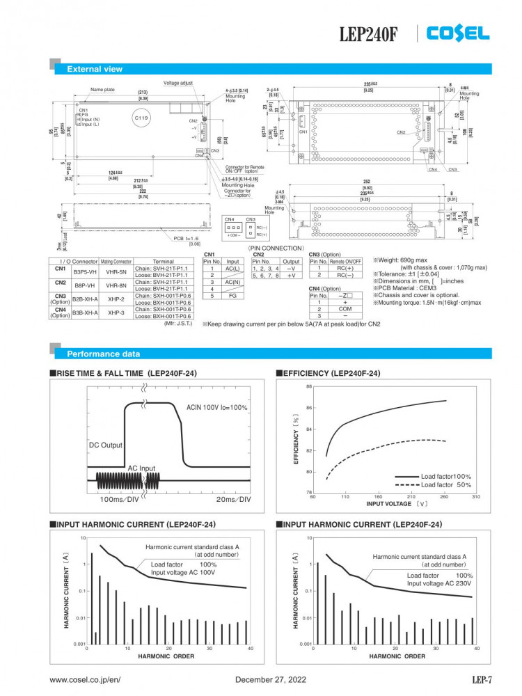 Cosel LEP series datasheet page 7
