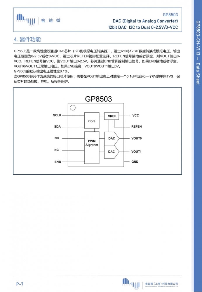 GP8503 datasheet page 7